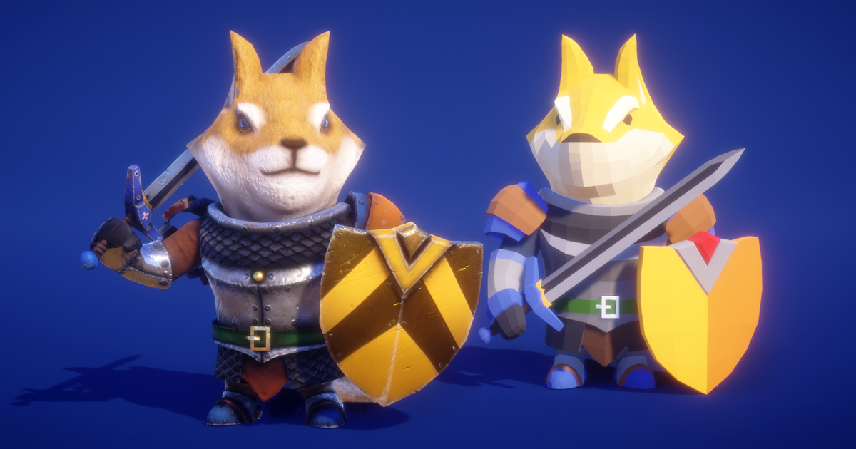 Dog Knight PBR Polyart | 3D Animals | Unity Asset Store