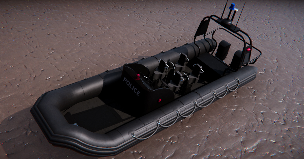 Zodiac Police Boat | 3D Sea | Unity Asset Store