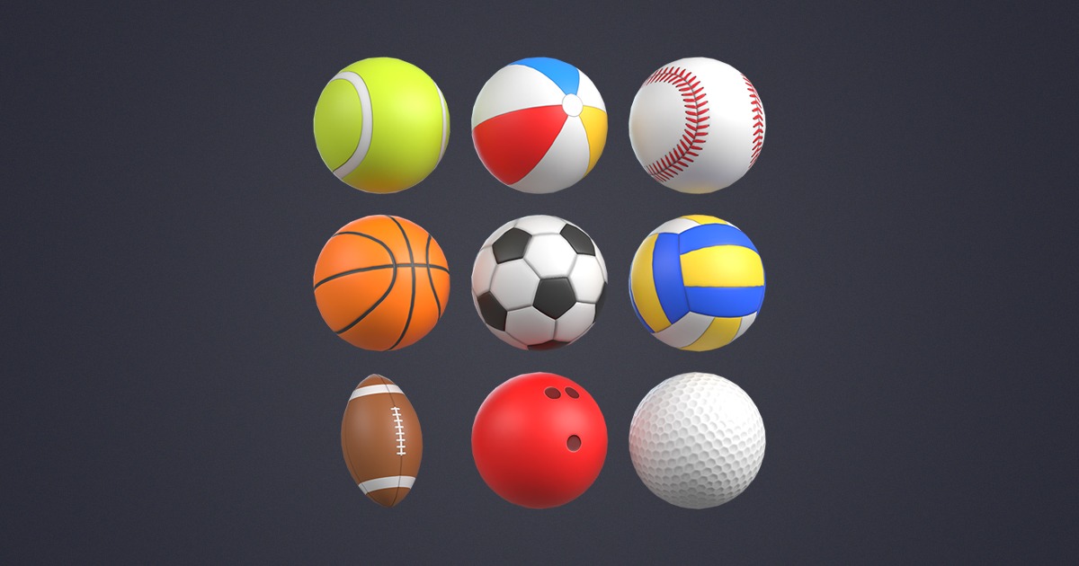 Cartoon Low Poly Sport Balls Pack | 3D Props | Unity Asset Store
