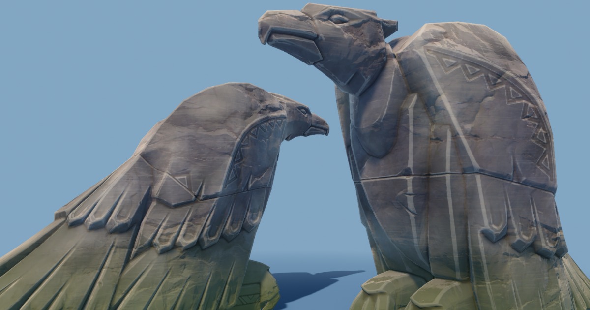 Stylized ancient statue: vulture | 3D Environments | Unity Asset Store
