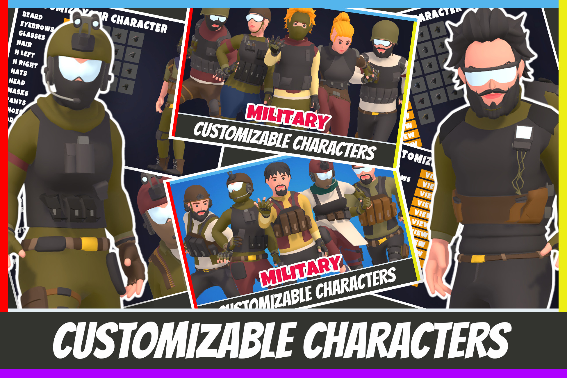 Customizable 3D Military Characters Pack Vol 1 | 3D Humanoids | Unity ...