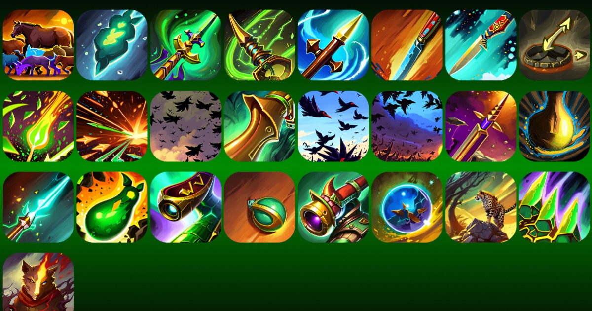 25 FREE hunter skill icons | 2D Icons | Unity Asset Store