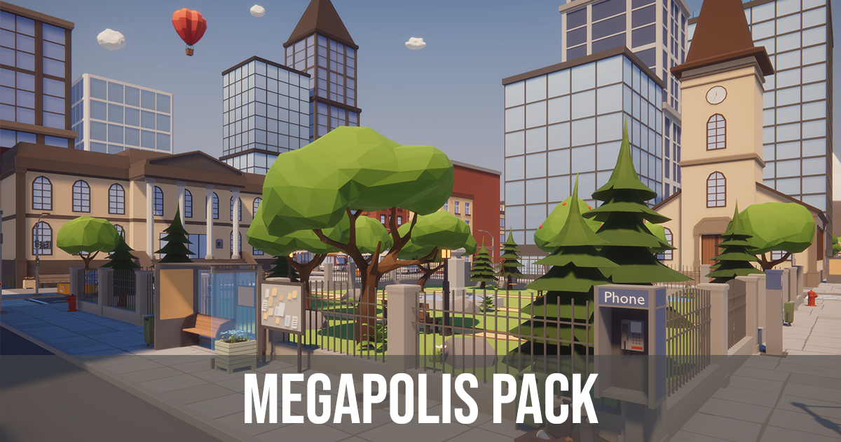 Low Poly Megapolis | 3D Urban | Unity Asset Store