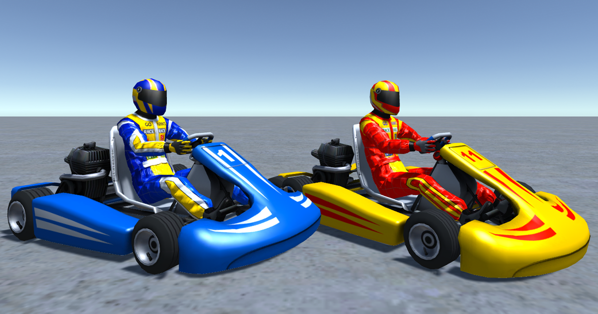 2 Low Poly Karts With Player Pack 1 | 3D Land | Unity Asset Store