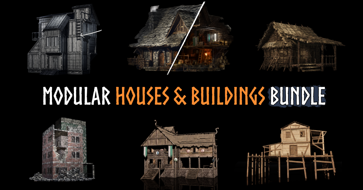 Ultimate Modular Houses & Buildings Bundle | 3D Props | Unity Asset Store