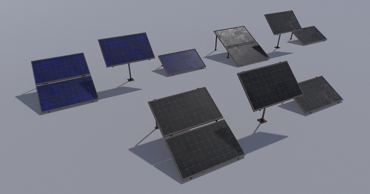 Old and Rusty Solar panel pack | 3D Exterior | Unity Asset Store