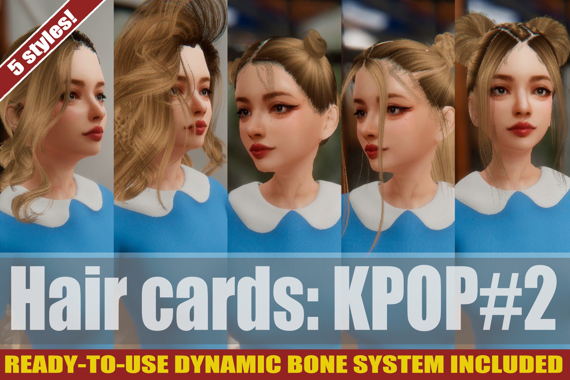 KPop Hairstyles #2 | 3D Humanoids | Unity Asset Store
