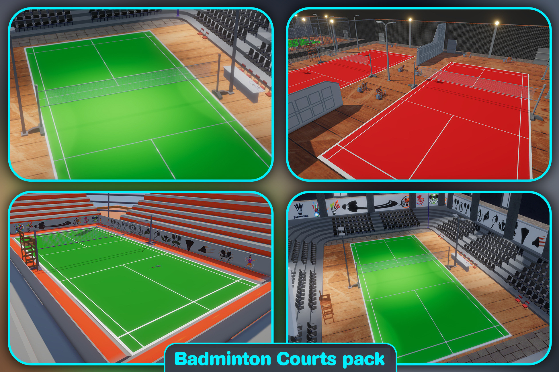 Badminton Courts Collection | 3D 環境 | Unity Asset Store