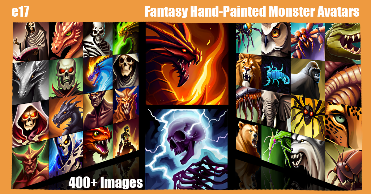 e17 Fantasy Hand-Painted Monster Avatars | 2D Characters | Unity Asset ...