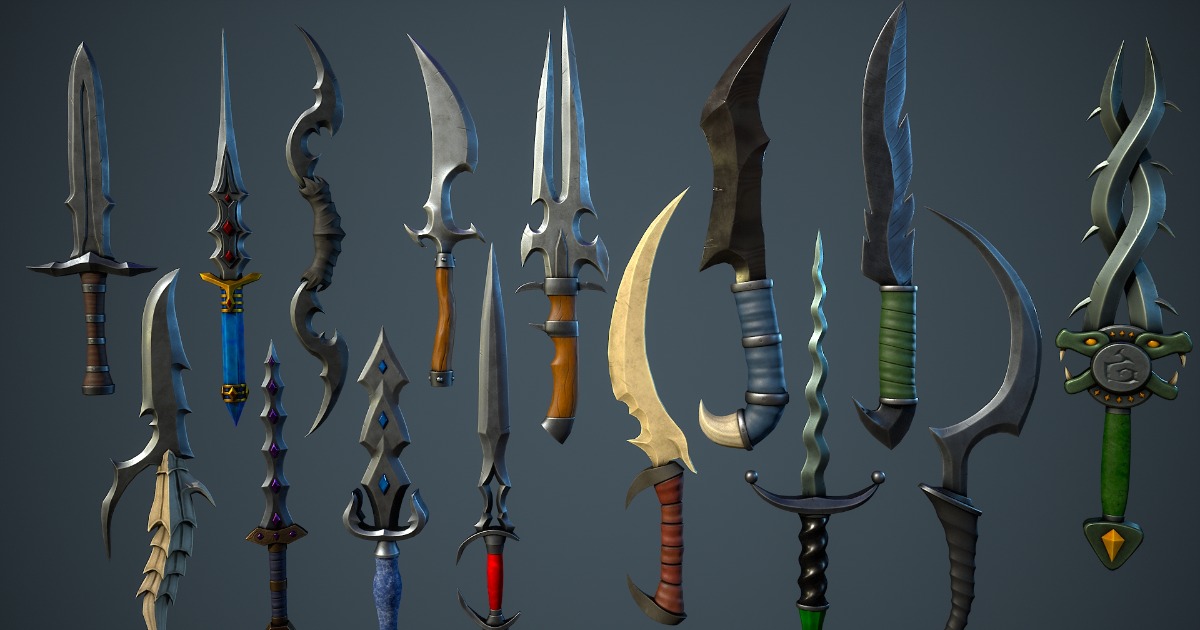 Stylized Fantasy Weapons - Daggers | 3D Weapons | Unity Asset Store