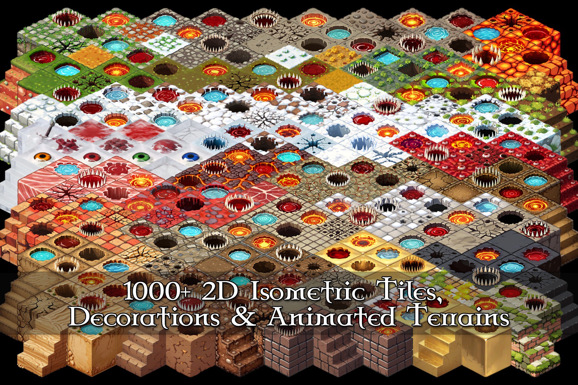 1000+ 2D Isometric Tiles, Decorations & Animated Terrains | 2D 环境 ...