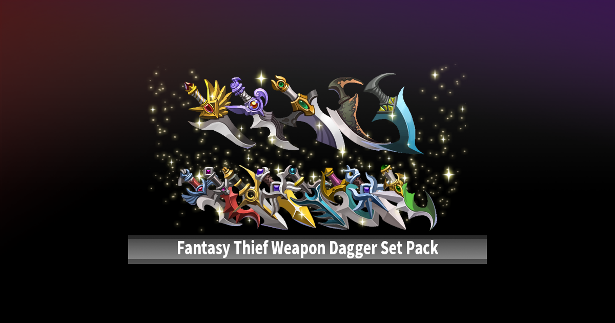 Fantasy Thief Weapon Dagger Set Pack | 2D Icons | Unity Asset Store