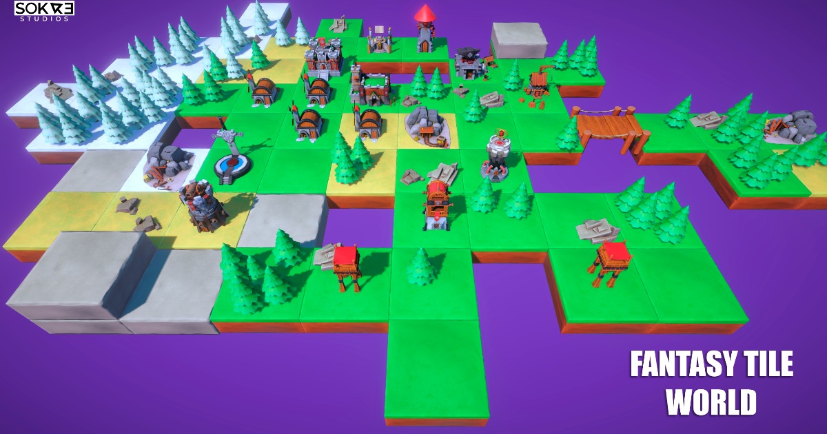 Stylized Tile World Map | 3D Fantasy | Unity Asset Store