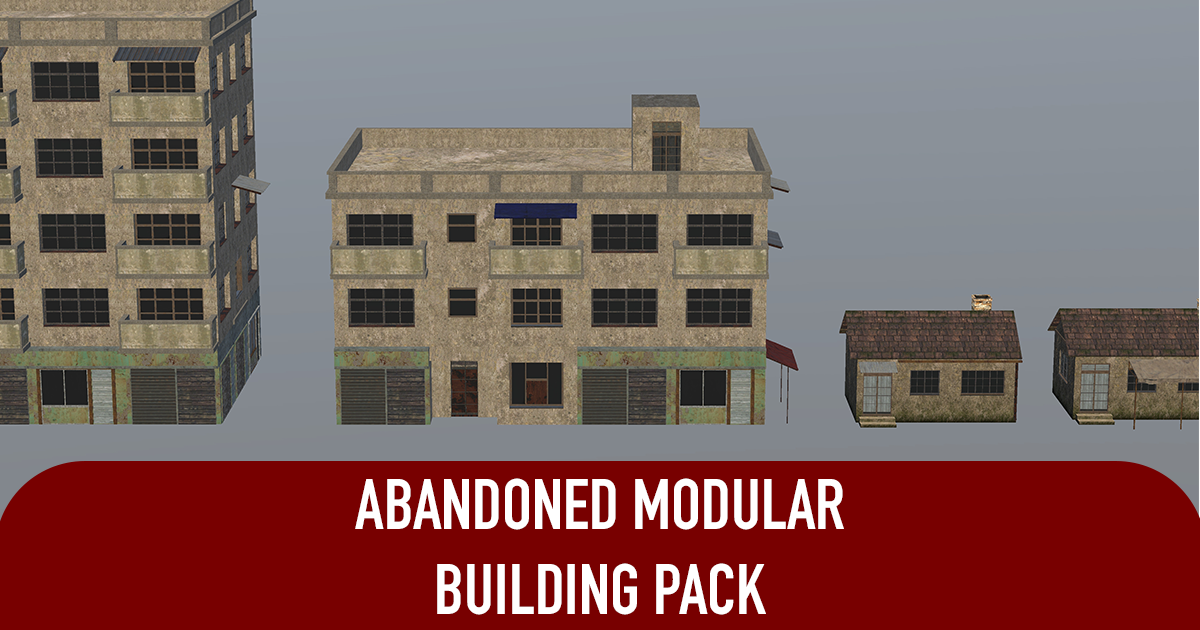 HexForge Abandoned Modular Building Pack | 3D Urban | Unity Asset Store
