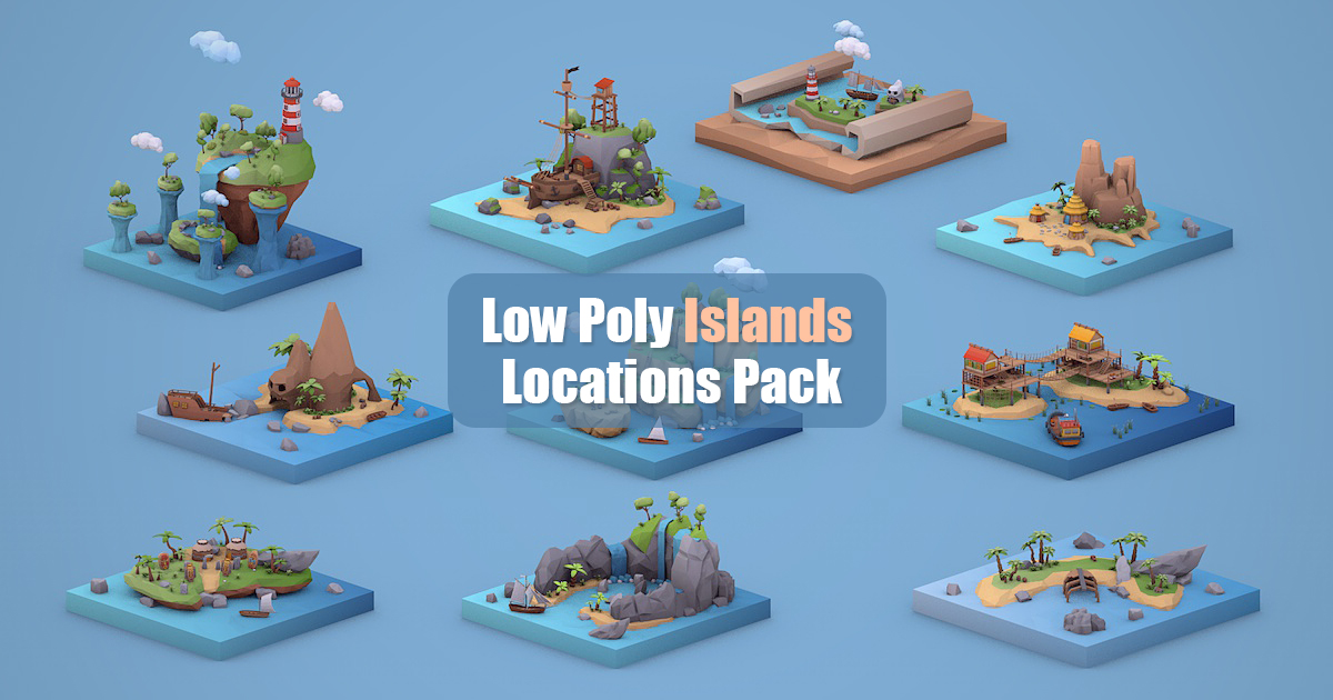Low Poly Islands Locations Pack | 3D Landscapes | Unity Asset Store