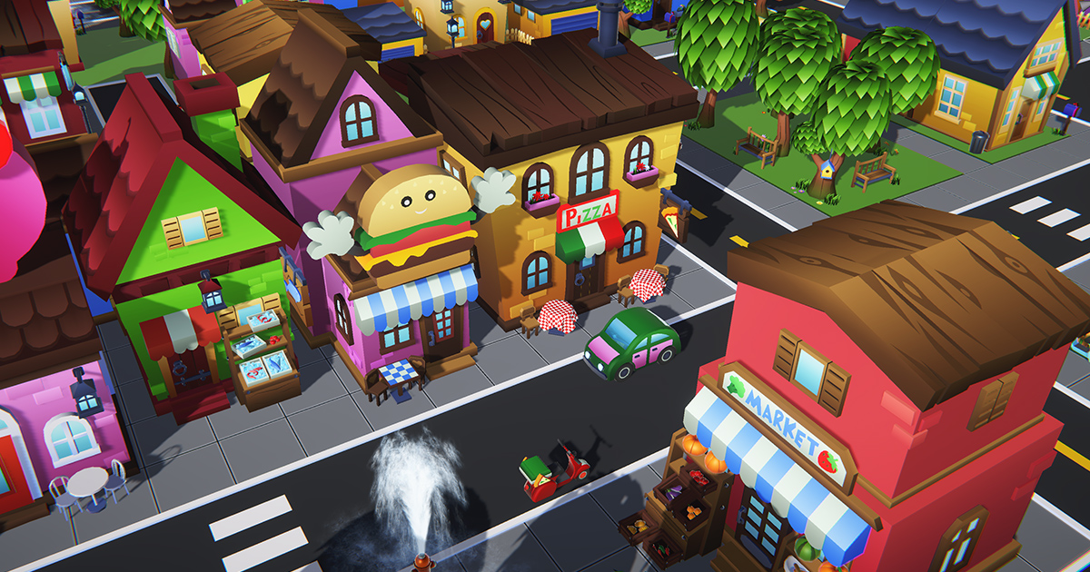 Colorful City Pack - Built In Render | 3D Urban | Unity Asset Store