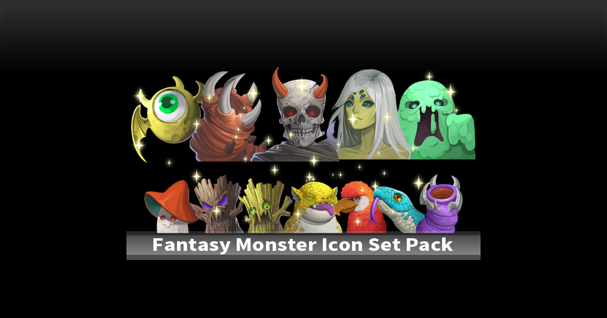 Fantasy Monster Icon Set Pack | 2D Characters | Unity Asset Store