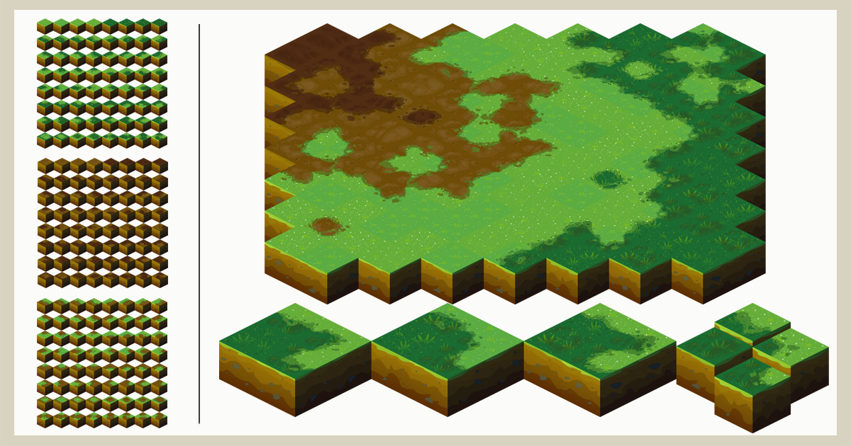 2D Isometric Packs - Ground - #1 Soil&Grass | 2D Environments | Unity ...