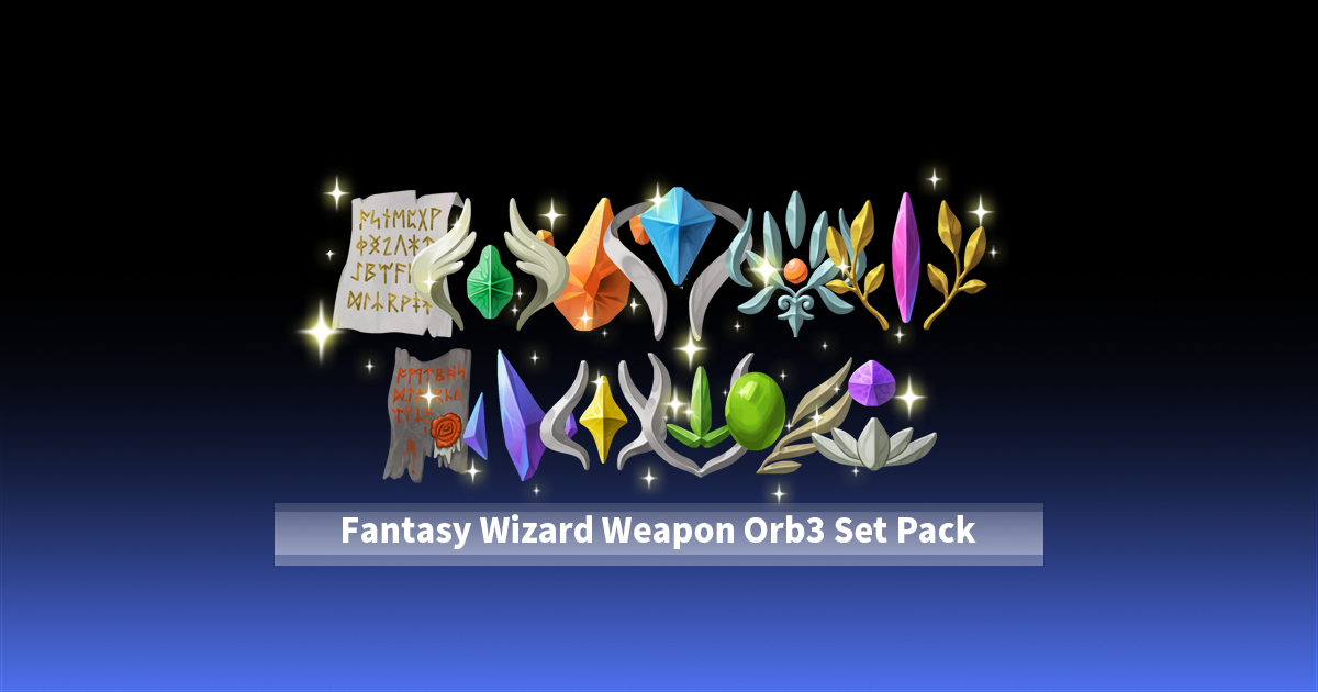 Fantasy Wizard Weapon Orb3 Set Pack | 2D Icons | Unity Asset Store