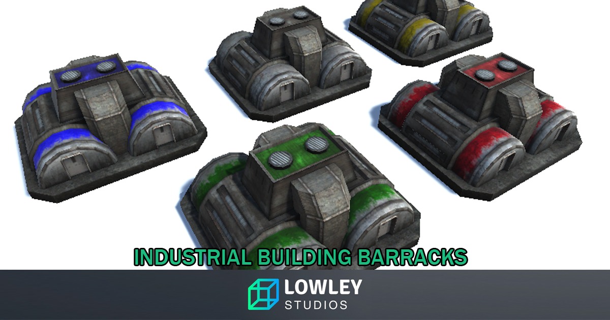 Low Poly Industrial Building Barracks | 3D Industrial | Unity Asset Store