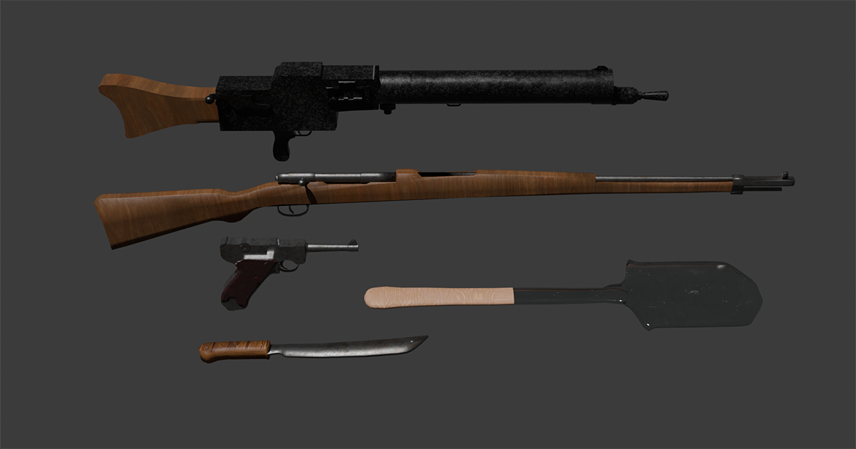 WW1 Gun&Equipment Pack | 3D Guns | Unity Asset Store