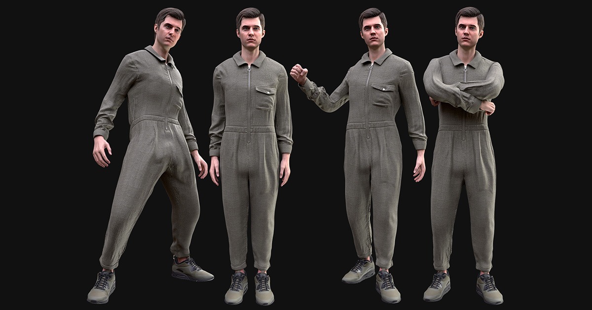Man in Overall 2 - Rigged | 3D Characters | Unity Asset Store