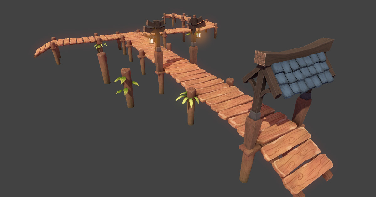 Toon Modular Bridge | 3D Props | Unity Asset Store