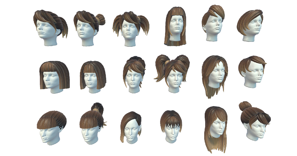Women Hair Collection 01 | 3D Props | Unity Asset Store