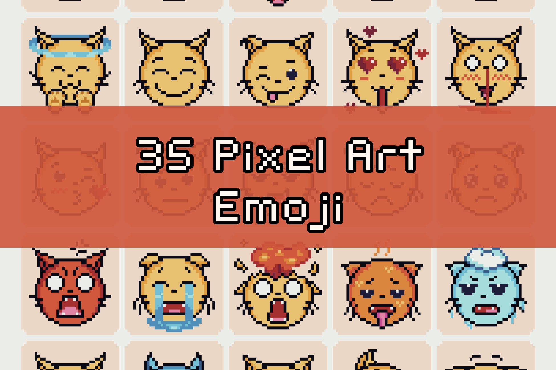 Pixel art Cat Emoji Anime Style | 2D GUI | Unity Asset Store