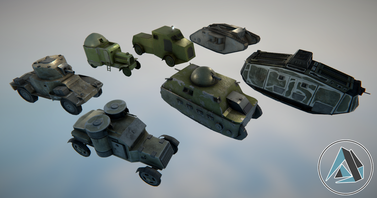 World War 1 Historic Tank Vehicles Asset Package | 3D Land | Unity ...