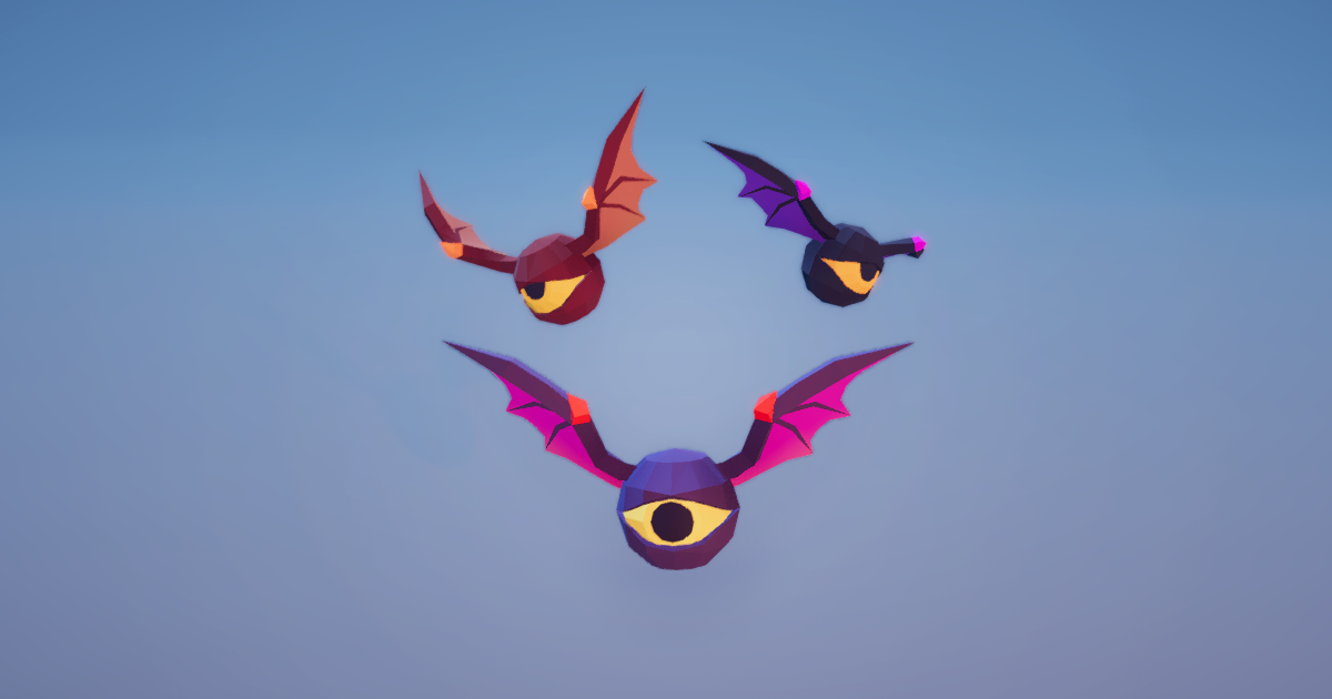 Polygonal - One Eyed Bat | 3D Creatures | Unity Asset Store
