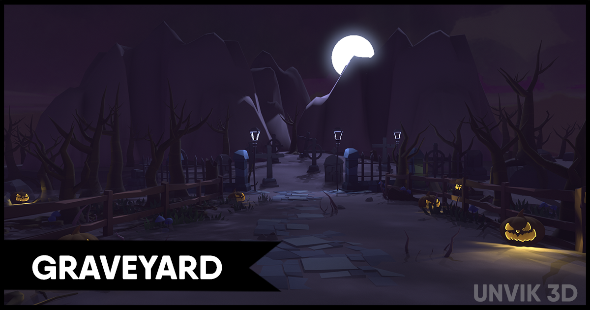 Graveyard - Lowpoly Environment by Unvik_3D | 3D Fantasy | Unity Asset ...
