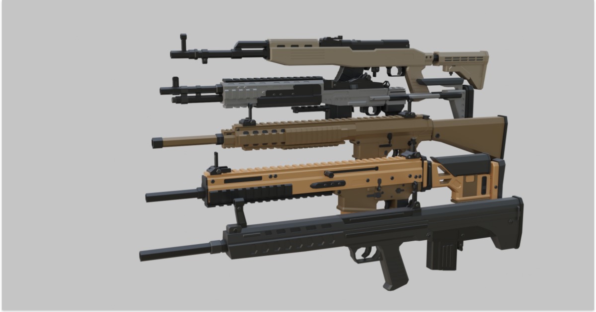 Low Poly DMR Weapon Pack 1 | 3D Guns | Unity Asset Store