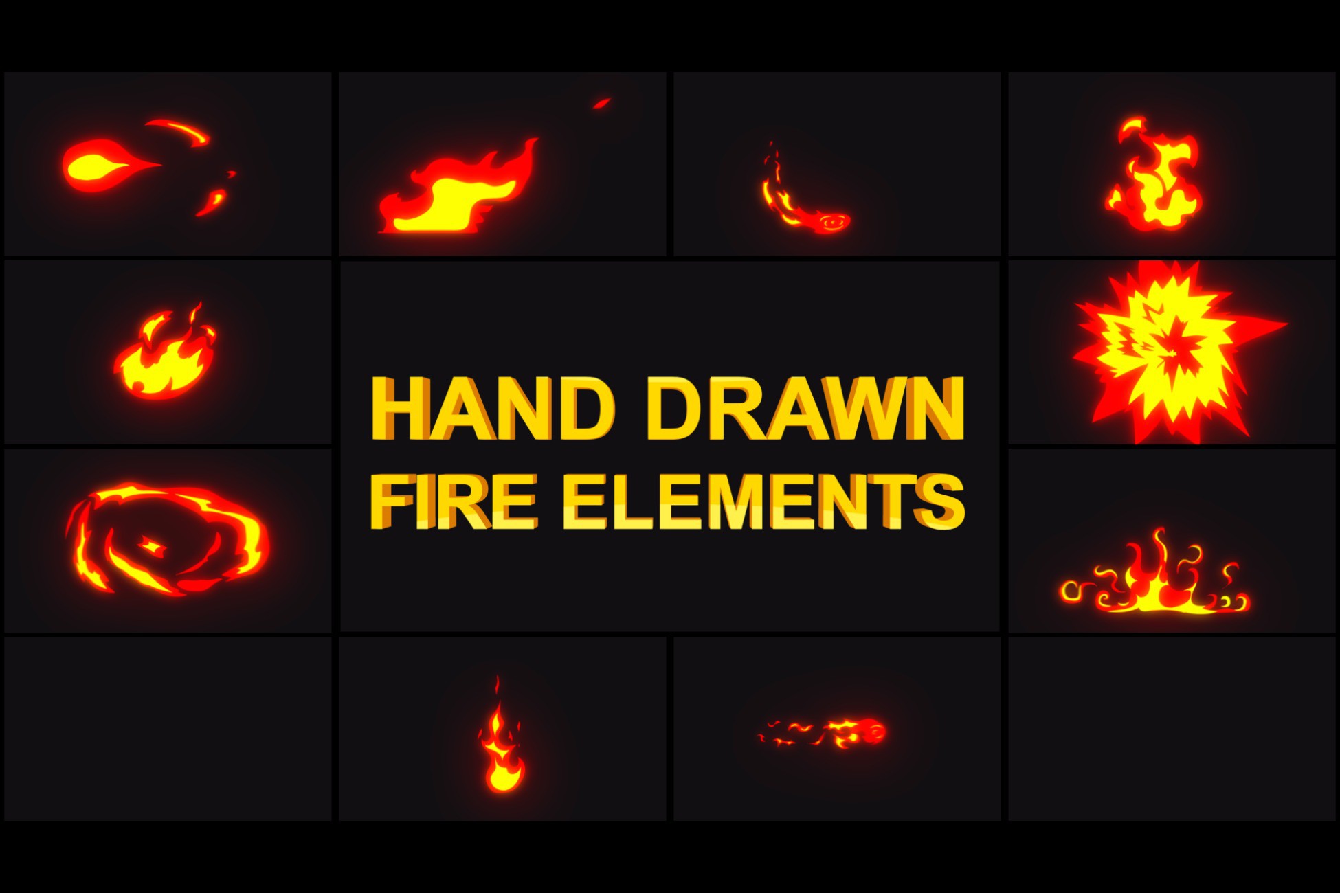 Hand Drawn FIRE Elements 24 fps | Fire & Explosions | Unity Asset Store