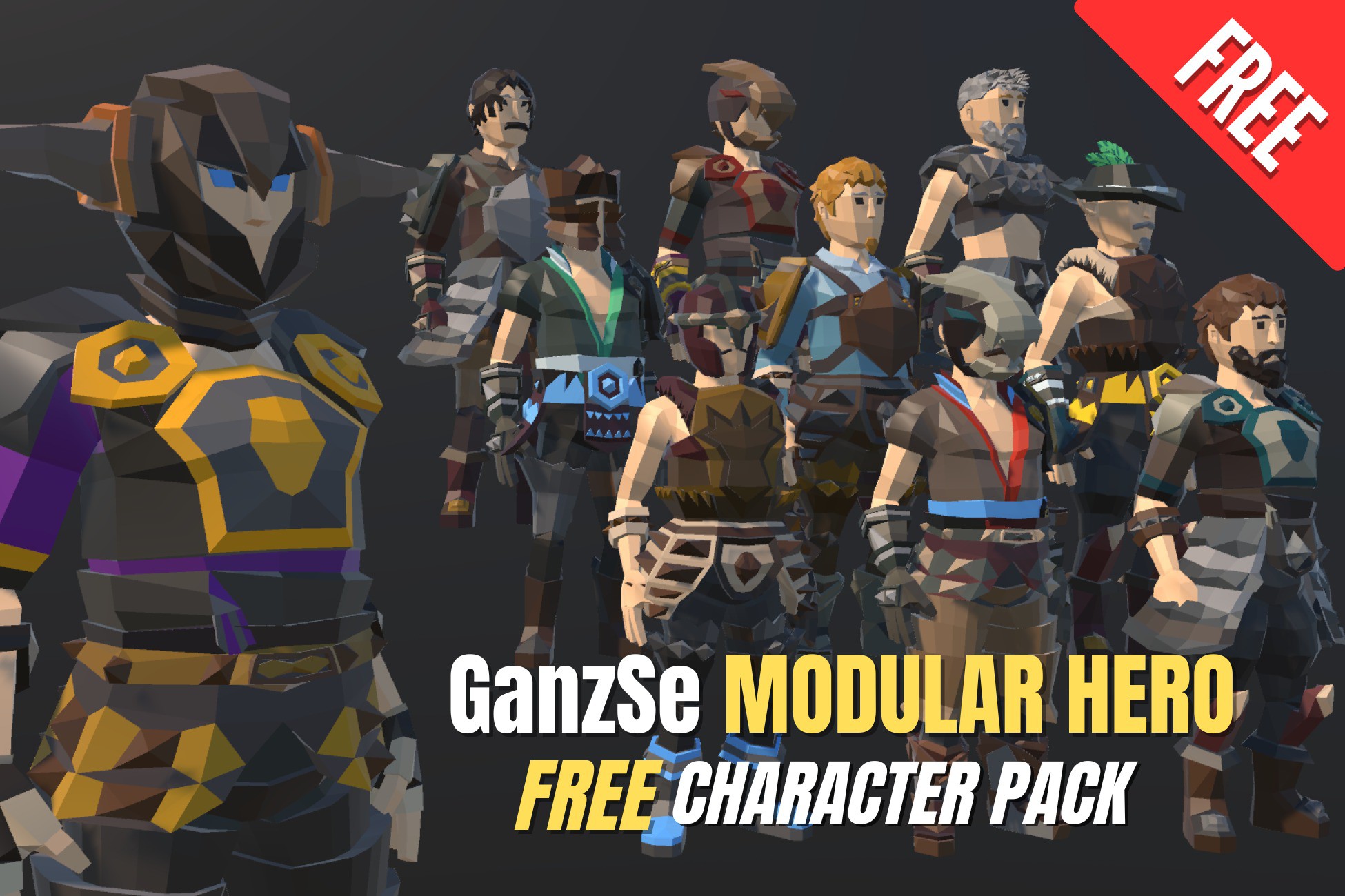 GanzSe FREE Low Poly Modular Character | Characters | Unity Asset Store