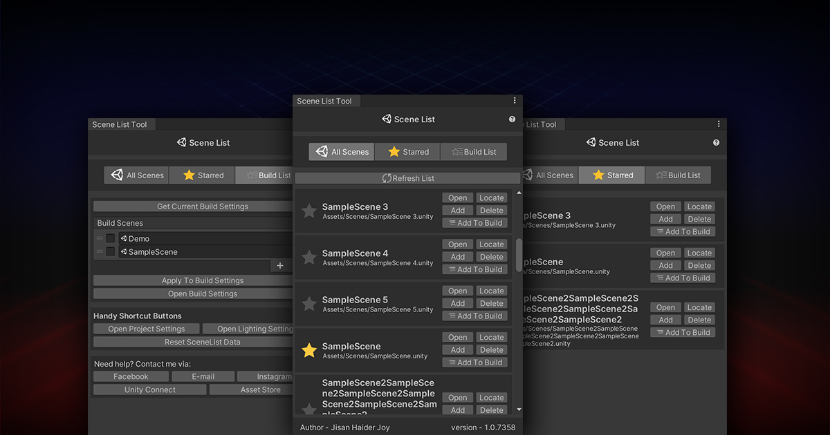 Scene List Tool Utilities Tools Unity Asset Store