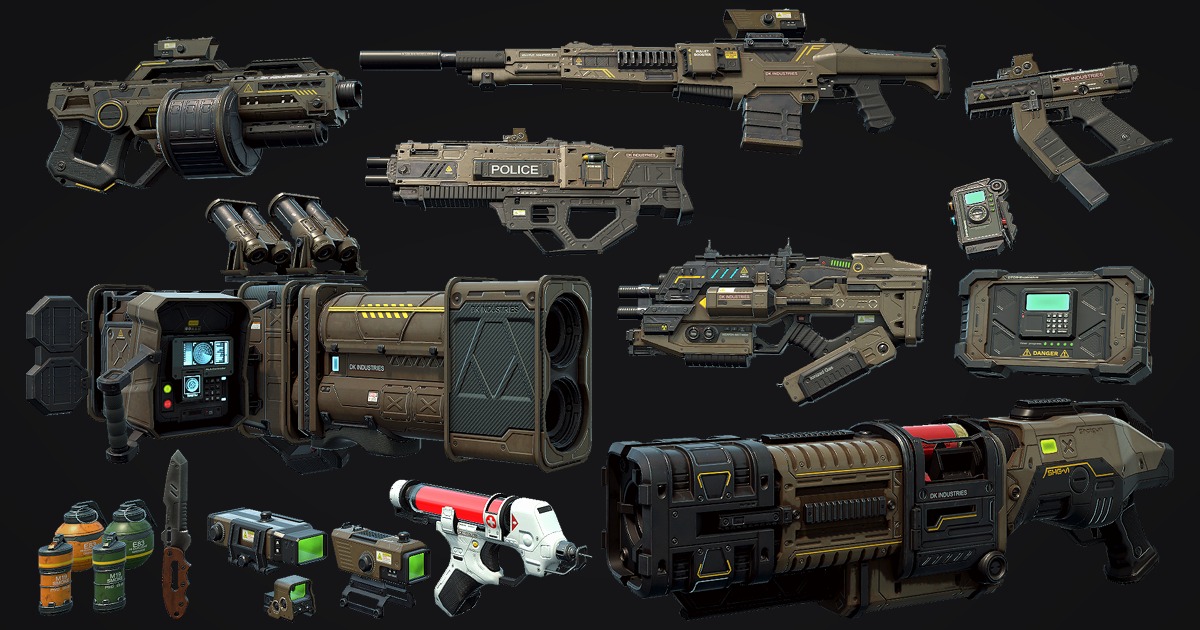 PBR SciFi Weapons v3 | 3D Guns | Unity Asset Store