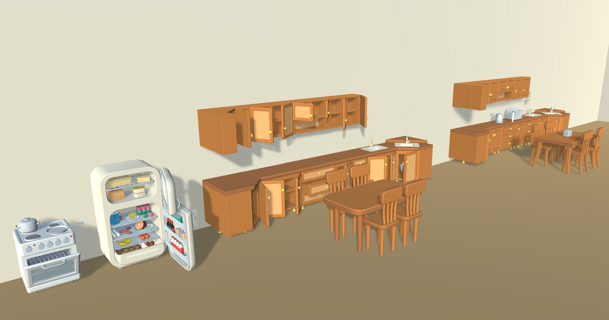 Cartoon Kitchen furniture | 3D Furniture | Unity Asset Store