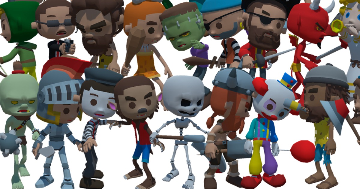3d Pack A2 22 Characters Animated 023 At 044 Low Poly Fbx 3d Characters Unity Asset