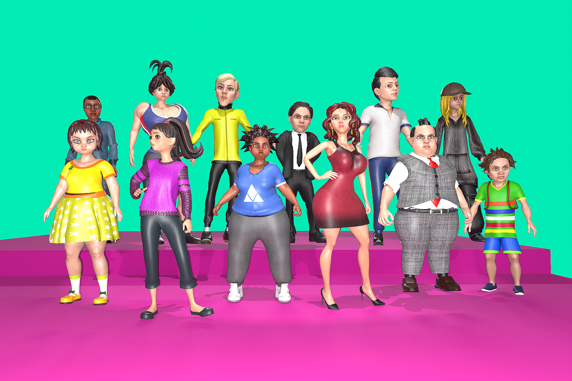 Cartoonized characters. Pack | Characters | Unity Asset Store