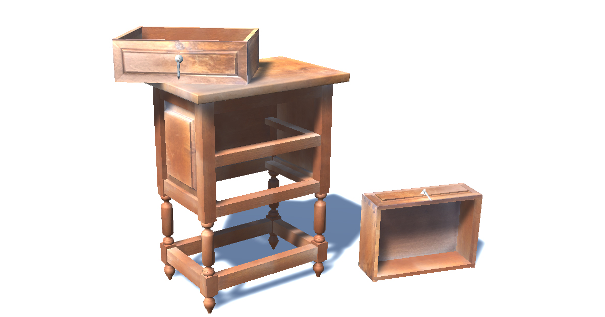 Old Bedside Table | 3D Furniture | Unity Asset Store