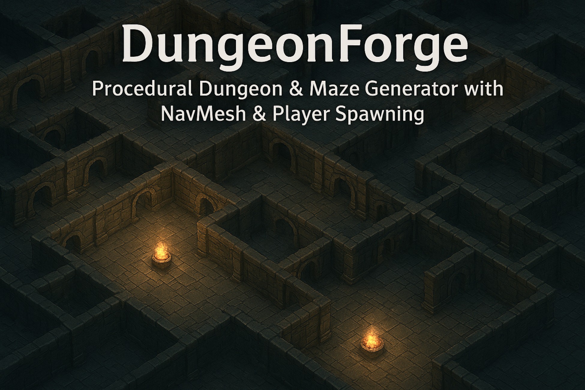 DungeonForge: Procedural Dungeon & Maze Generator with NavMesh & Player Spawning | 레벨 디자인 ...