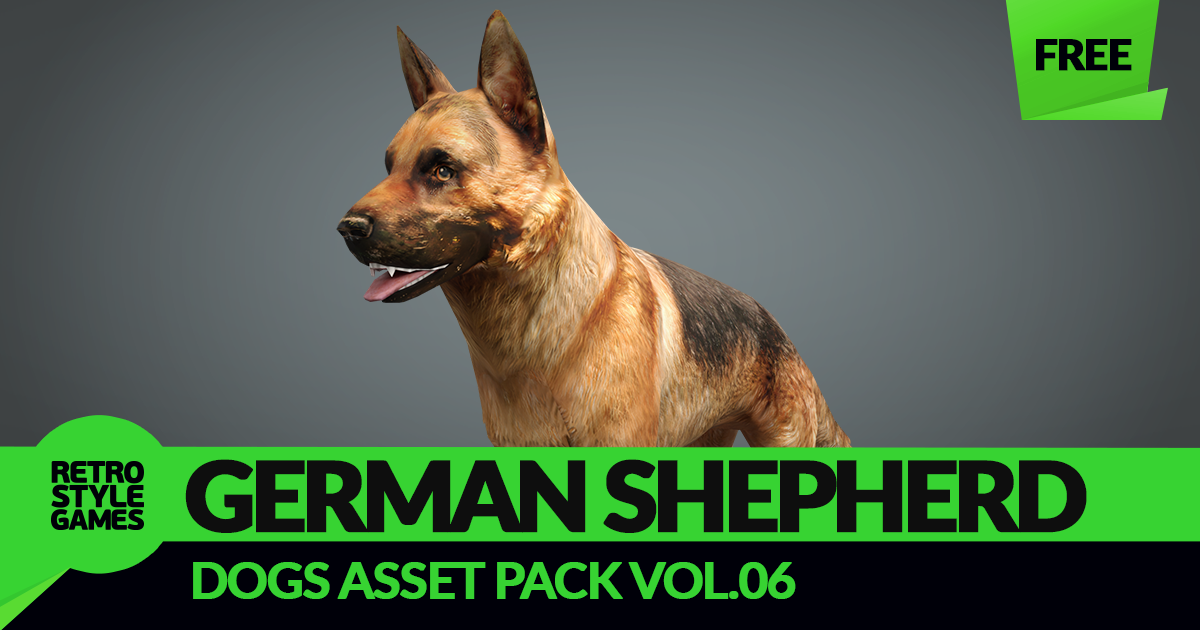 German Shepherd 3D Model | 3D 動物 | Unity Asset Store