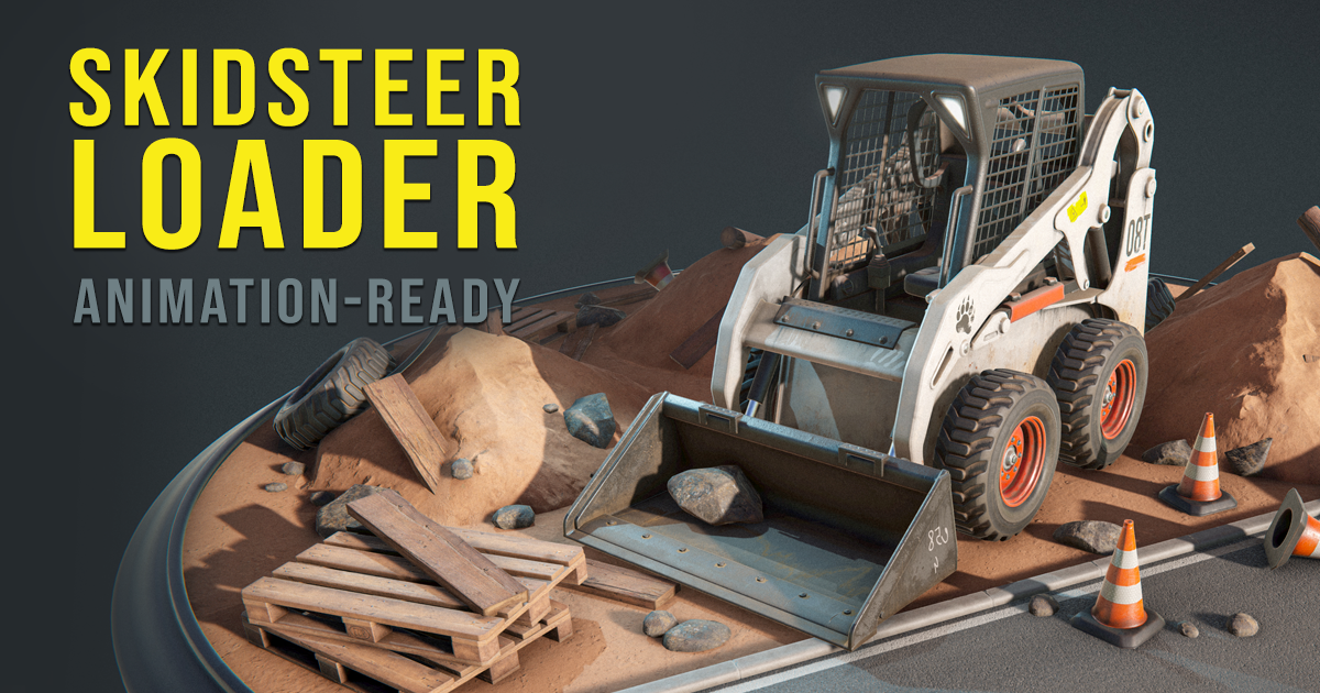 Skidsteer Miniloader Construction Site Vehicles 3d Land Unity
