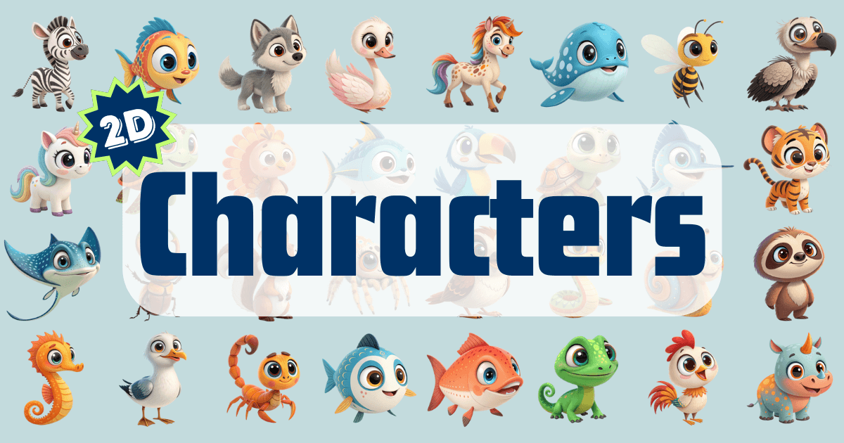 135 Cute Characters (2D) | 2D 角色 | Unity Asset Store
