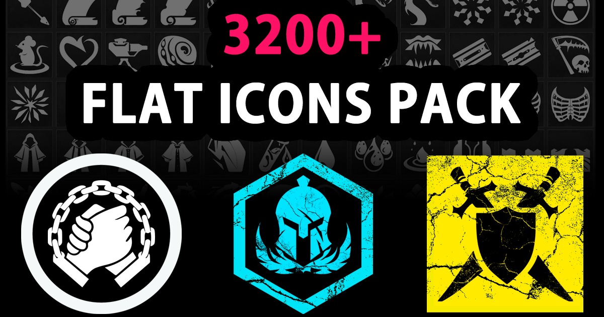 Flat Gui Rpg Vector Icons Pack 2d Icons Unity Asset Store