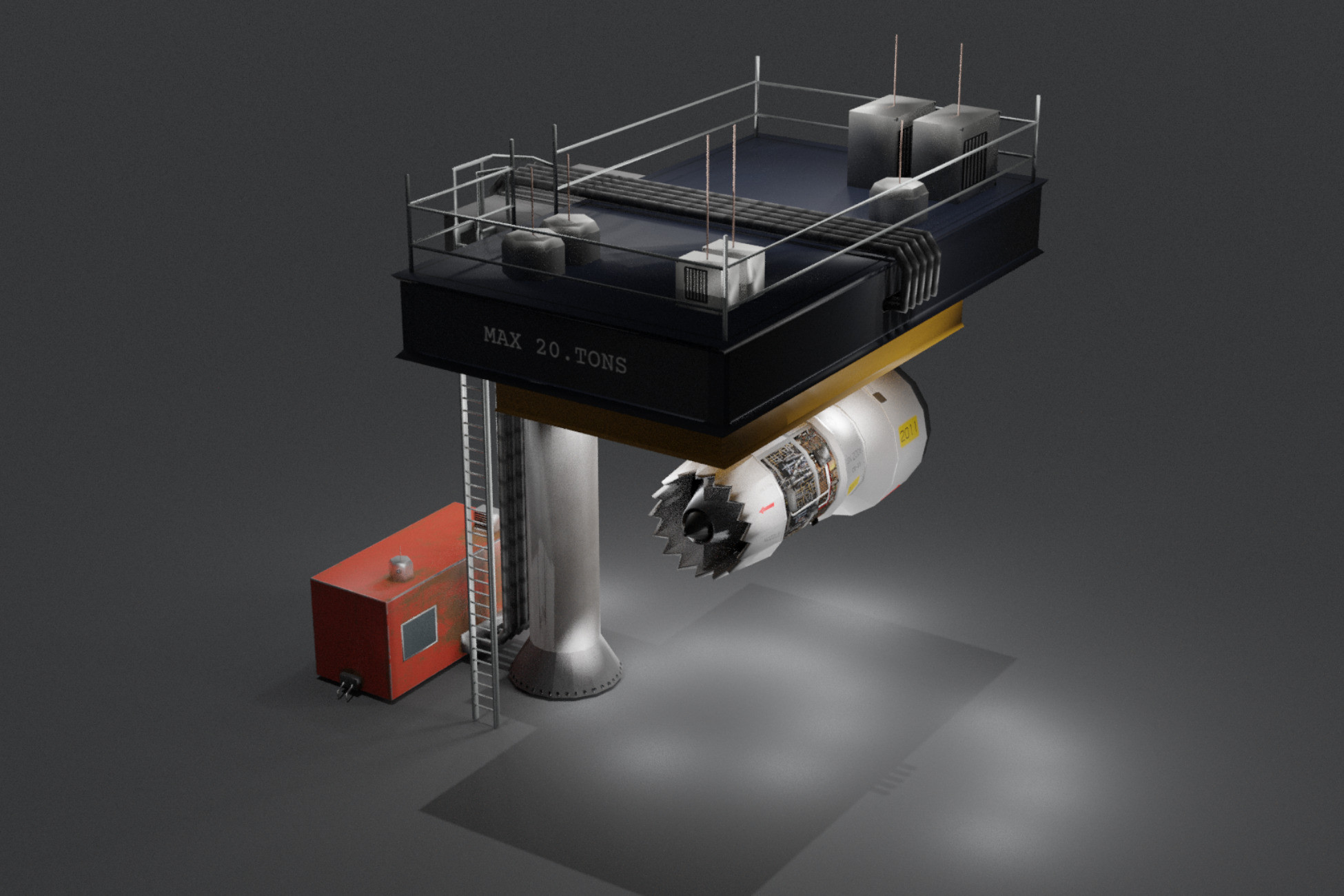 Jet Engine Test Stand Vol2 | 3D 道具 | Unity Asset Store