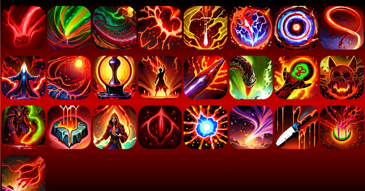25 FREE blood mage skill icons | 2D Icons | Unity Asset Store