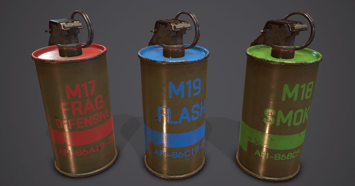 Modern Grenades VR | 3D 武器 | Unity Asset Store
