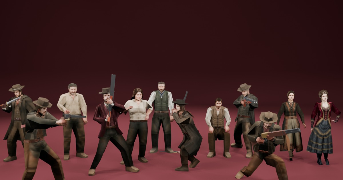 Low Poly Western Complete Pack | 3D Characters | Unity Asset Store